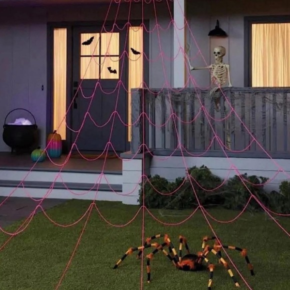 Hyde & EEK! | Holiday | Hyde And Eek Mega Spiderweb 25 Length Glows ...